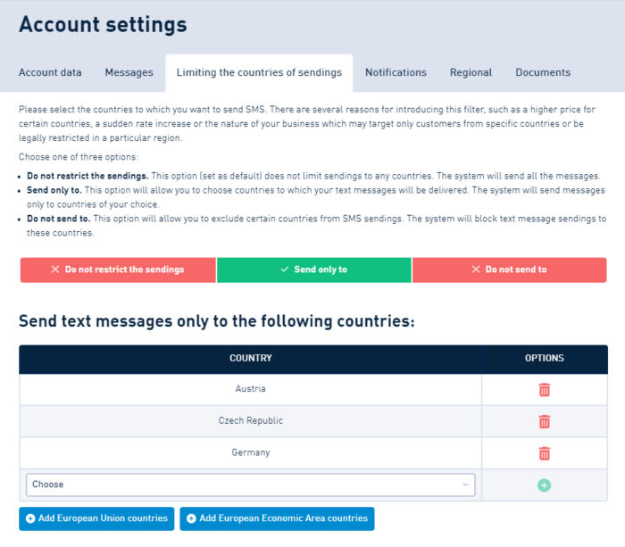 New Function in the Customer Portal: Country Filtering | SMSAPI Blog